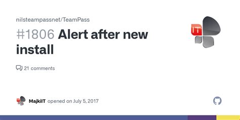 Alert After New Install · Issue 1806 · Nilsteampassnet Teampass · Github