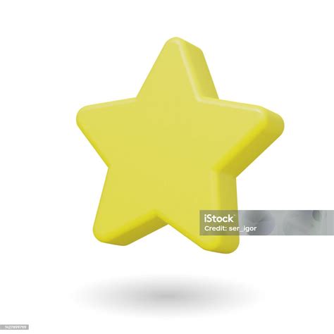노란색 별 미니멀 한 3d 아이콘 고객 평가 피드백 울림 등급 업적 및 장식 개념 벡터 설명 인터페이스 버튼은 흰색으로 분리되어 있습니다 1위에 대한 스톡 벡터 아트 및