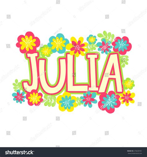 Card Beautiful Name Julia Flowers Female Stock Vector Royalty Free 276630761 Shutterstock