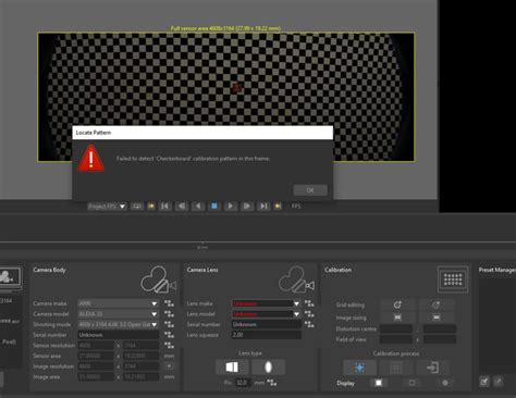 Failed To Detect Checkerboard Calibration Pattern In This Frame The Pixel Farm Ltd
