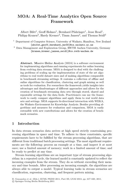 pdf moa a real time analytics open source framework