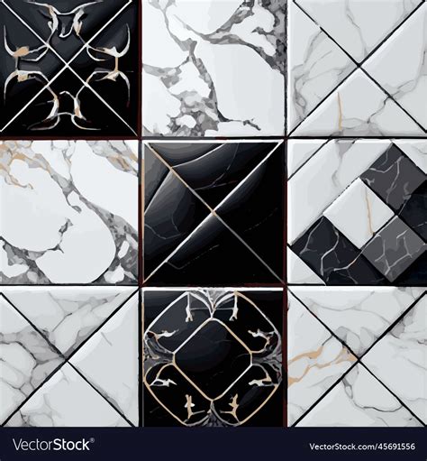 Set 9pcs Light And Dark Marble Tile Texture Vector Image