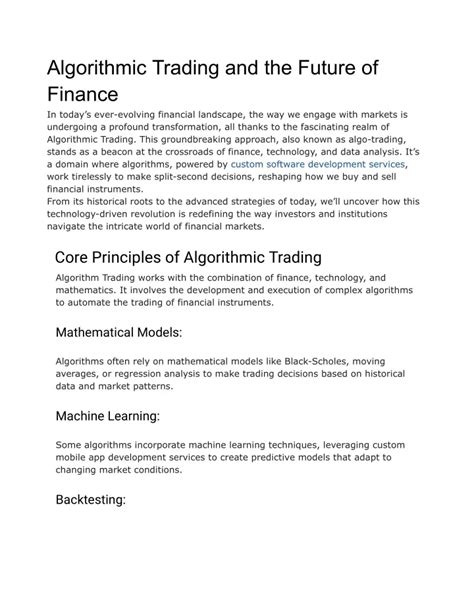 Ppt Algorithmic Trading And The Future Of Finance Powerpoint Presentation Id 12920706