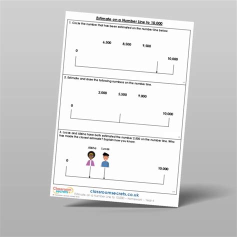 Year 2 Estimate Numbers On A Number Line Homework Resource Classroom Secrets
