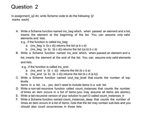 Solved In Assignmentq2rkt Write Scheme Code To Do The