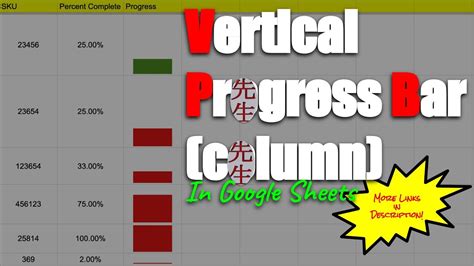 Vertical Progress Bar Column In Google Sheets YouTube