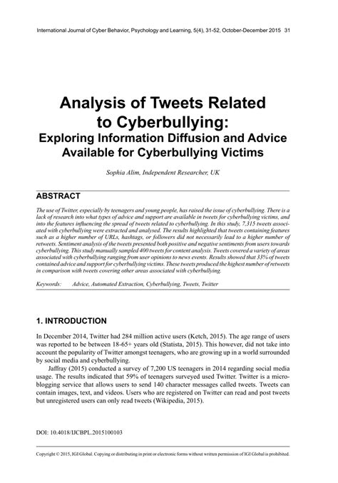 PDF Analysis Of Tweets Related To Cyberbullying