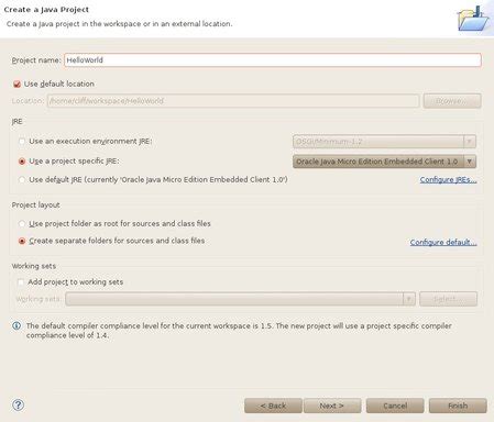 Working With Eclipse Oracle Java Micro Edition Embedded Client