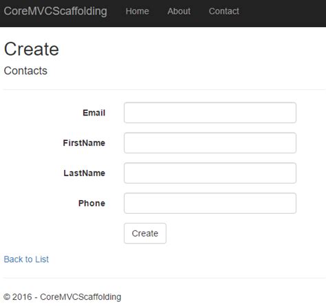 scaffolding asp core mvc