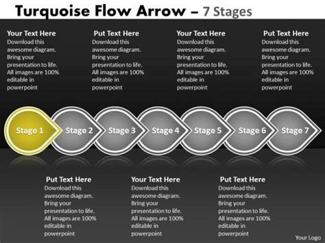 Ppt Continual Seven Power Point Stage Linear Flow Project Management PowerPoint 2 Graphic