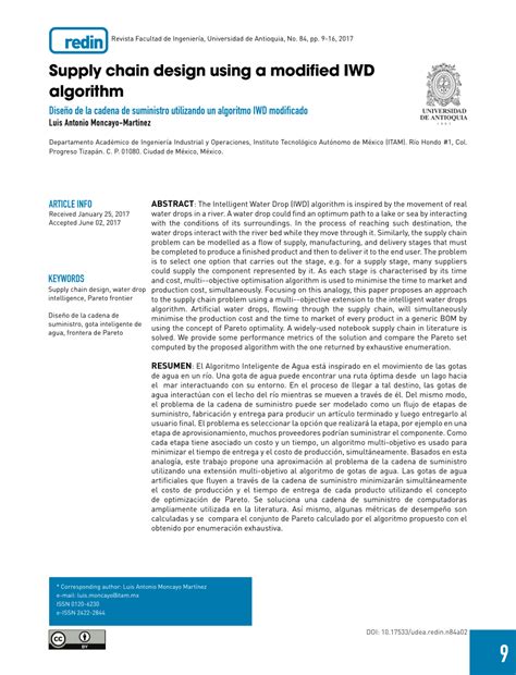 Pdf Supply Chain Design Using A Modified Iwd Algorithm