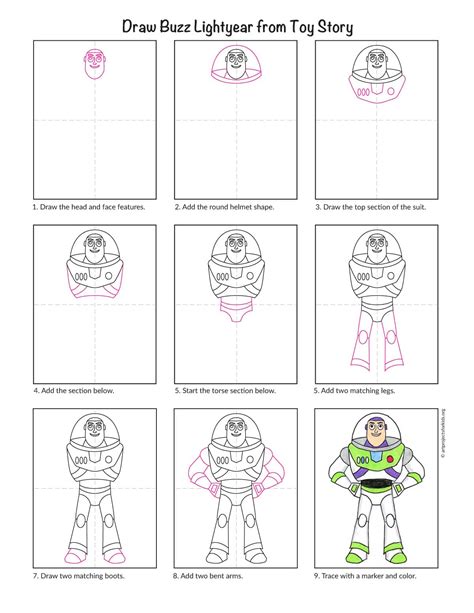 How To Draw Buzz Lightyear From Toy Story Fun Cartoon Lesson