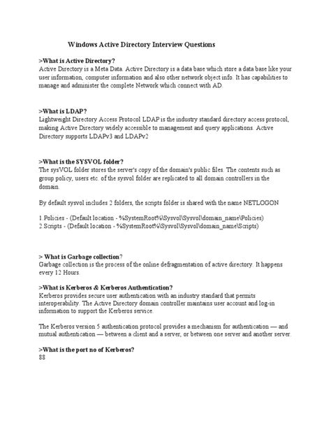 Windows Active Directory Backup And Vmware Interview Questions Pdf