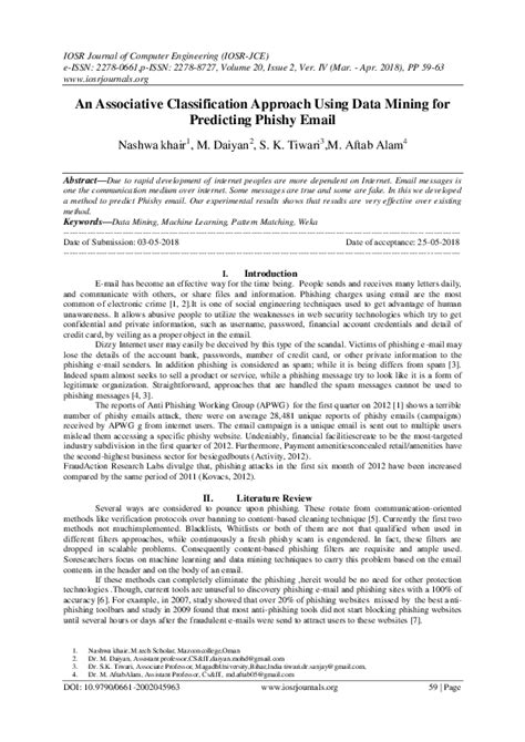 Pdf An Associative Classification Approach Using Data Mining For Predicting Phishy Email