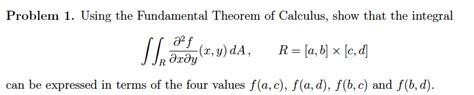 Solved Problem Using The Fundamental Theorem Of Calculus Chegg