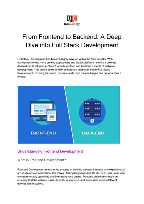 Ppt From Frontend To Backend A Deep Dive Into Full Stack Development