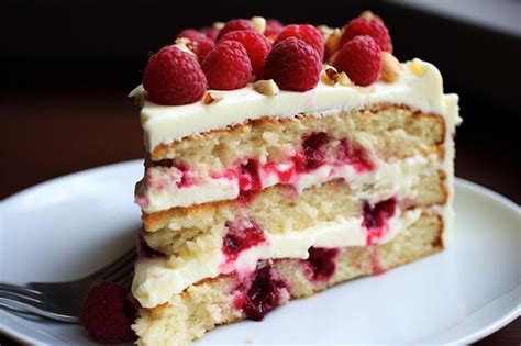 Premium Photo Raspberry White Chocolate Macadamia Nut Cake