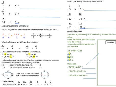 Sats Maths Arithmetic Revision Booklet Paper 1 Year 6 Teaching Resources