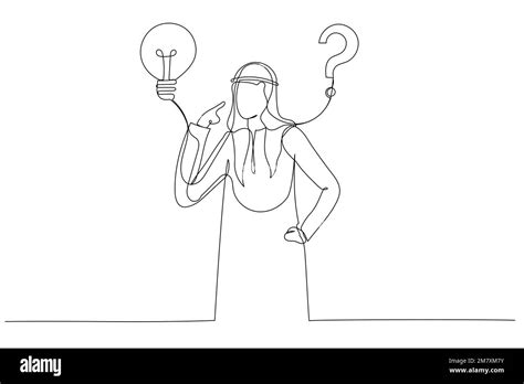 Illustration Of Arab Businessman Think Of Solution To Solve Problem