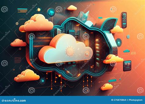 Cloud Computing Concept Illustration Stock Illustration Illustration Of Networking Protection