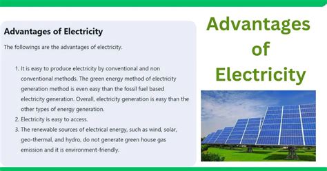 Advantages Of Electricity