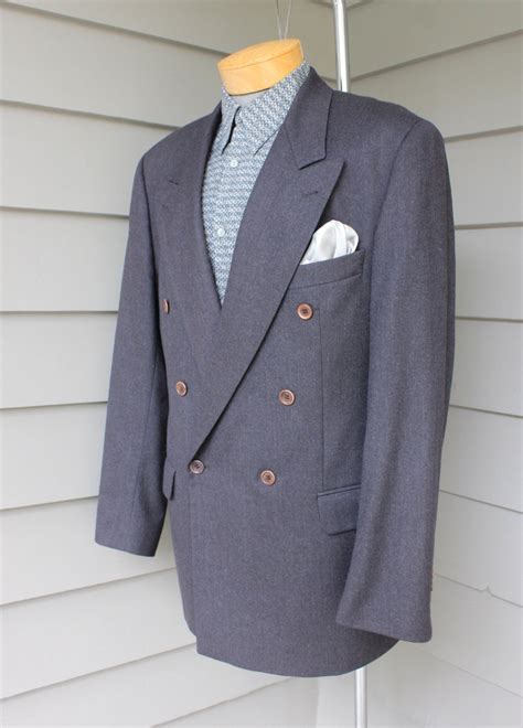 Vintage 80s 90s Hugo Boss Mens Double Breasted Suit Coat 1 1