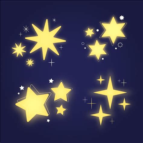 Colección De Estrellas Brillantes Dibujadas A Mano Vector Gratis