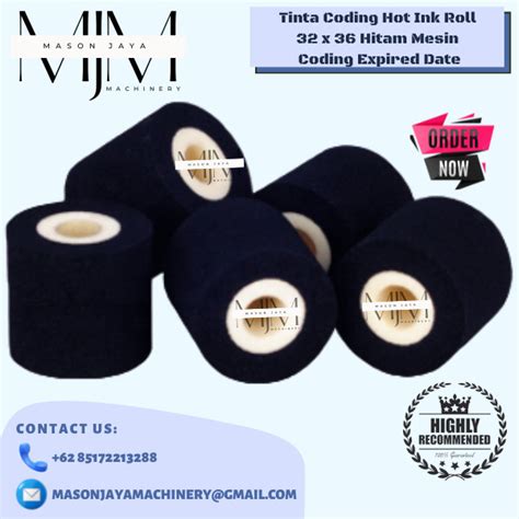 Jual Tinta Coding Hot Ink Roll 32 X 36 Hitam Mesin Coding Expired Date
