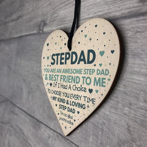 Step Dad Fathers Day Ts For Best Step Dad Wooden Heart T