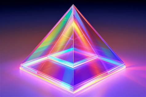 D Rendering Of Neon Triangle AI Generated Image