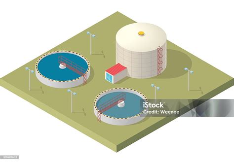 저수시설 치료 제품의 등각투영 미흡함 인포그래픽 커요 박테리아 정제기 흰색 배경 하수 처리장에 대한 스톡 벡터 아트 및 기타 이미지 하수 처리장 등측투영법 건강관리와
