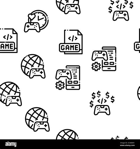 Video Game Development Seamless Pattern Vector Stock Vector Image And Art