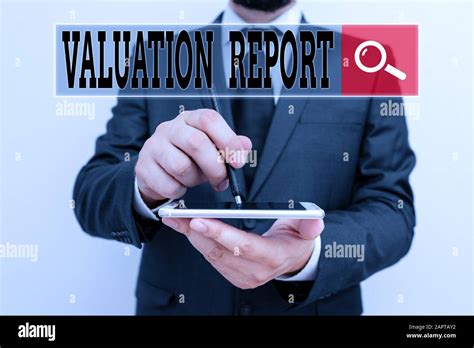 Handwriting Text Writing Valuation Report Conceptual Photo Process Of Determining The Current