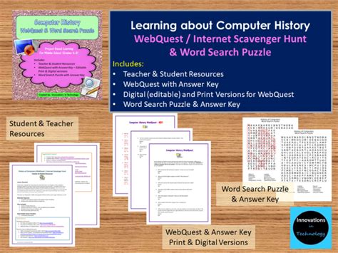 History Of Computers WebQuest And Word Search Puzzle Made By Teachers