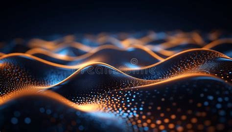 Futuristic Blue Wave Pattern Reflects On Smooth Liquid Backdrop
