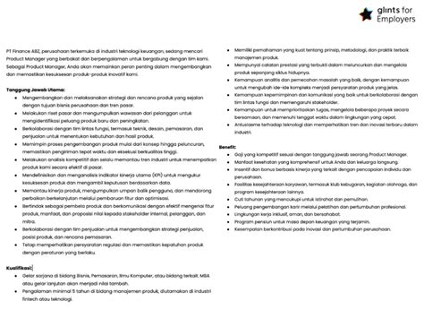 Pengertian Dan 10 Contoh Job Description Job Specification Berbeda