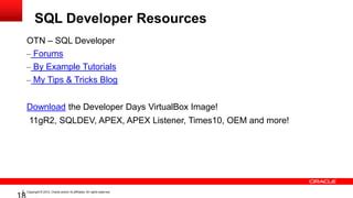 Oracle SQL Developer Version New Features Overview PPT