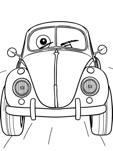 10 Free Printable Herbie The Love Bug Coloring Pages