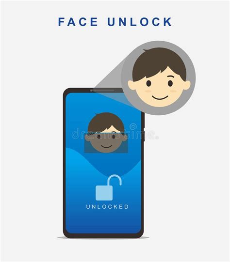 Vector Illustration Of Face Unlock On Smartphone Stock Vector Illustration Of Design Data