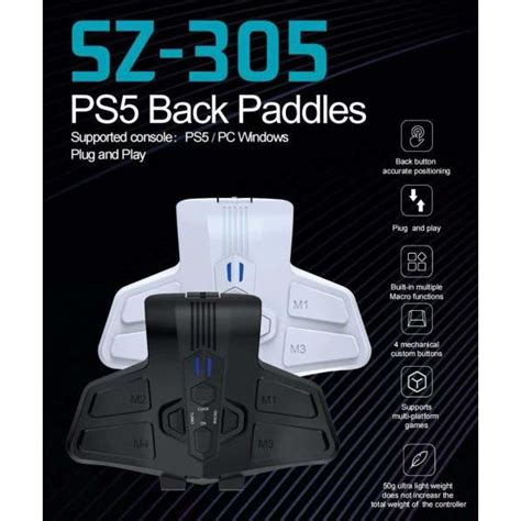 PS5 Dual Sense Back Button Attachment Black White Shopee Malaysia
