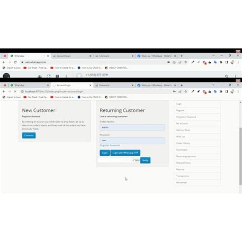 Opencart Otp Login Via Whatsapp