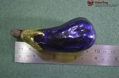 Купить Елочная игрушка стеклянная Баклажан фиолетовый кабачок