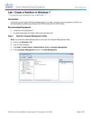 5 2 4 7 Lab Create A Partition In Windows 7 Pdf Lab Create A Partition In Windows 7 This