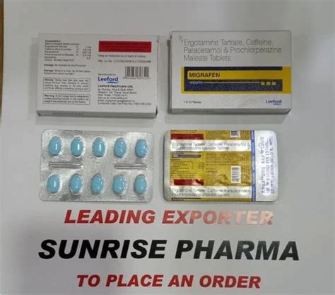 Anti Migraine Drugs Ergotamine Tartrate Caffeine Paracetamol