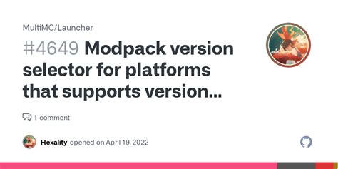 Modpack Version Selector For Platforms That Supports Version Selection Like Technic Issue