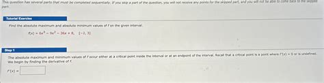 solved part tutorial exercisefind the absolute maximum and