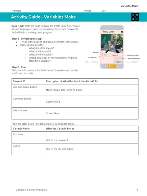 U4l04 Variables Make Pdf Computer Program Programming