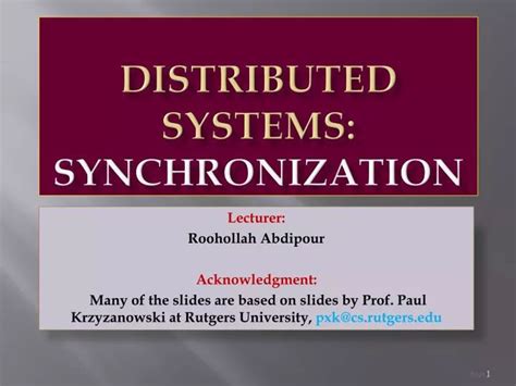 Ppt Distributed Systems Synchronization Powerpoint Presentation
