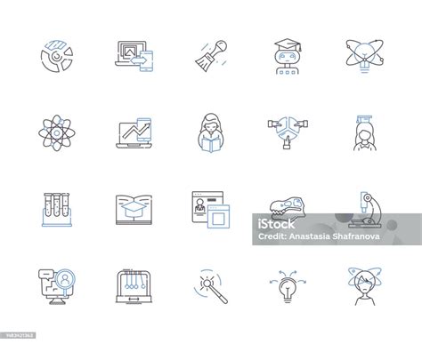 Laboratory Outline Icons Collection Lab Test Experiment Research