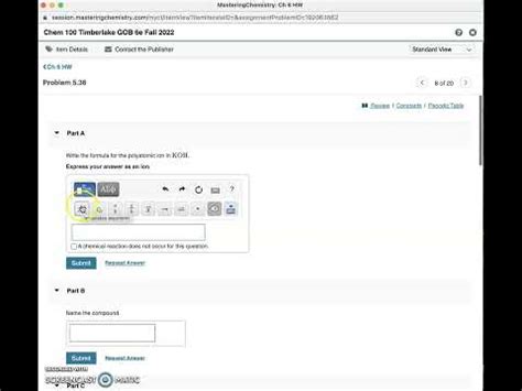 How To Format Superscripts For Ion Charges In Mastering Chemistry YouTube